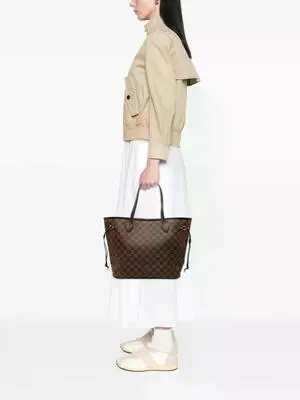 LOUIS VUITTON 2014 Damier Ebene Neverfull Mm Tote Bag