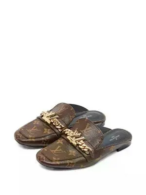 LOUIS VUITTON Upper Case Monogram Canvas Mules