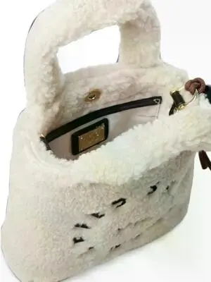 V°73 Teddy-effect Embroidered Tote Bag