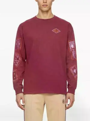 Drole De Monsieur Playing-card-print Long-sleeve T-shirt - Red
