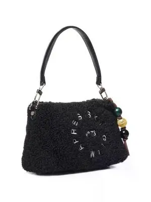 V°73 Teddy-effect Embroidered Shoulder Bag