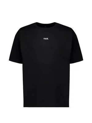 FAIR Logo-embroidered Oversize T-shirt - Black