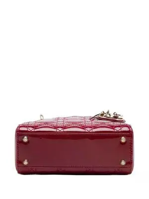 Dior 2017 Mini Patent Cannage Lady Satchel - Red