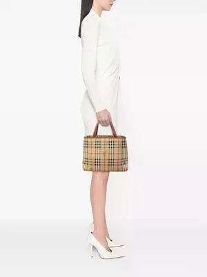 Burberry 2000-2017 Haymarket Check Coated Canvas Tote Bag