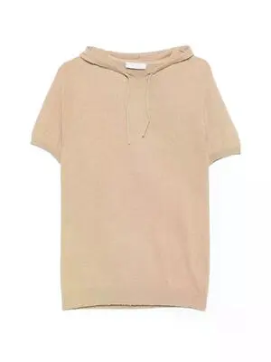 DIKTAT Short-sleeved Hooded T-shirt - Neutrals