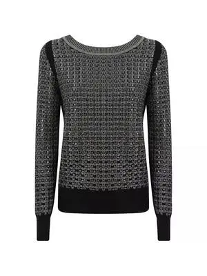 Ermanno Scervino Crystal-embellished Open-knit Sweater