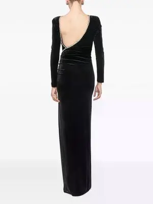 NISSA Crystal-embellished Ruched Dress