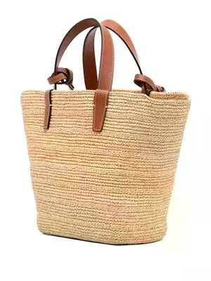 Celine 2025 Teen Supple Raffia Cuir Triomphe Classic Panier Tote Satchel
