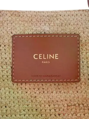 Celine 2025 Teen Supple Raffia Cuir Triomphe Classic Panier Tote Satchel