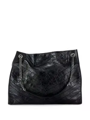 SAINT LAURENT Niki Shopping Tote Matelasse Chevron Leather Large Shoulder Bag