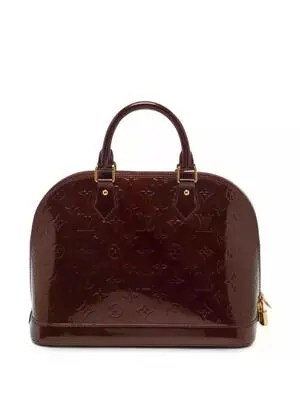 LOUIS VUITTON Alma Pm Monogram Vernis Leather Tote Bag - Red