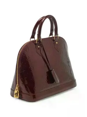 LOUIS VUITTON Alma Pm Monogram Vernis Leather Tote Bag - Red