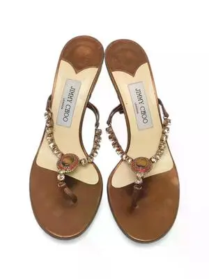 JIMMY CHOO Crystal-embellished Thong Sandals