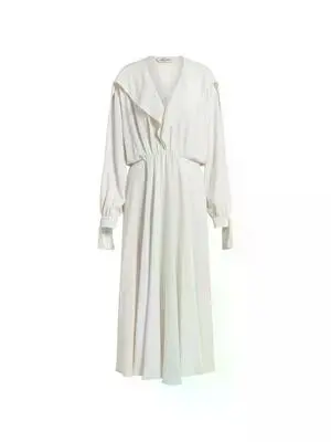 Alberta Ferretti Ruffled-collar Belted Midi Dress
