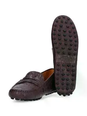 TOD'S Gommino Crocodile-effect Leather Loafers