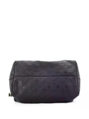 LOUIS VUITTON Speedy Soft Bandouliere Bag Monogram Empreinte Leather 30 Satchel - Black