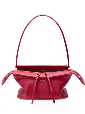 Loewe Small Whisker Leather Tote Bag Red