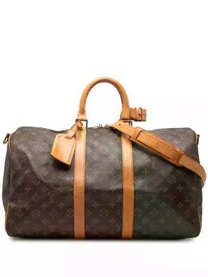 LOUIS VUITTON 1990 Monogram Keepall Bandouliere 45 Travel Bag - Brown