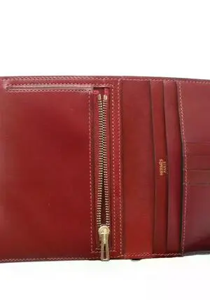 Hermès 2003 Bearn Compact Bi-fold Wallet - Red