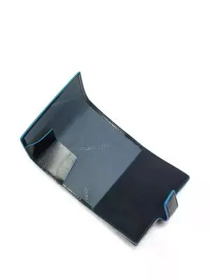 PIQUADRO Logo-debossed Leather Cardholder - Blue