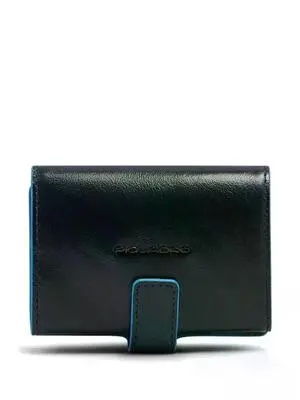 PIQUADRO Logo-debossed Leather Cardholder - Blue