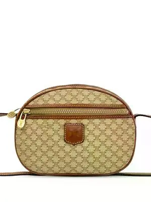 Celine 2008 Macadam Coated Canvas Crossbody Bag - Neutrals