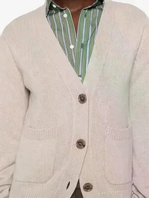 LISA YANG Danni V-neck Patch-pocket Cardigan - Neutrals