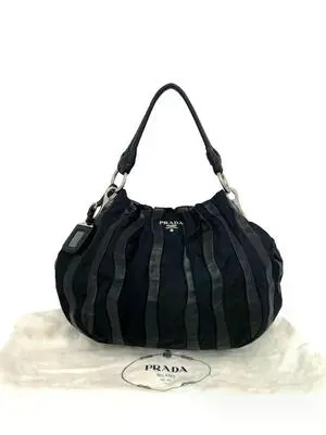 Prada 2000-2013 Tessuto Nappa Waves Tote Bag - Black
