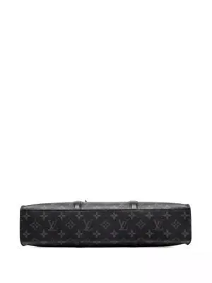 LOUIS VUITTON 2021-2026 Monogram Eclipse Sac Plat Horizontal Zipper Satchel