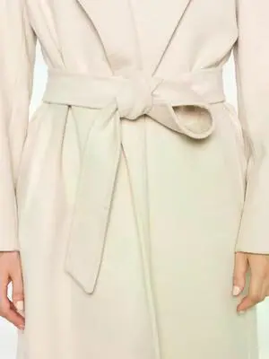 Max Mara Belted Virgin Wool Coat - Neutrals