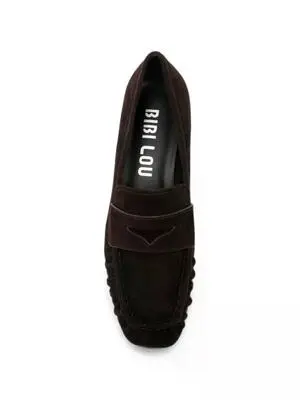 BIBI LOU Lyra Ruched Suede Loafers