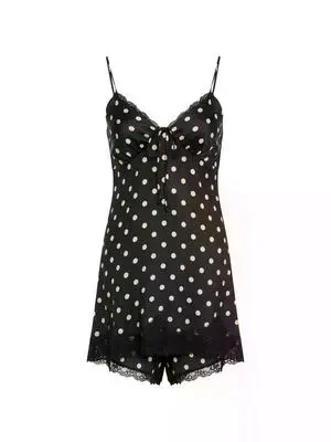 Saint Laurent Polka-dot Mini Dress - Black