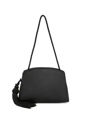 LIFFNER Tassel-detail Satin Shoulder Bag - Black