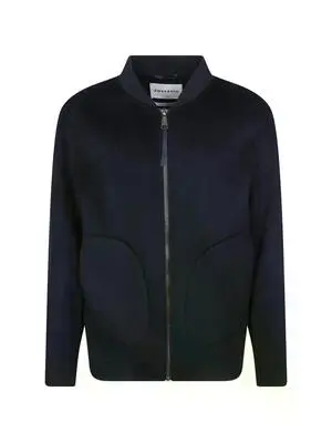 AMARANTO Ribbed-trim Bomber Jacket - Blue