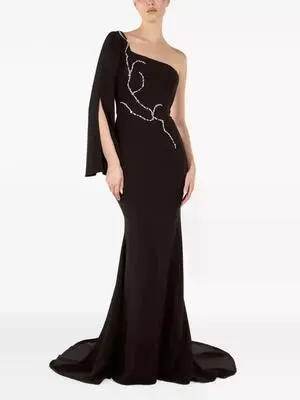 ANDREEA VENECIUC Ophelie Crystal-embellished One-shoulder Gown