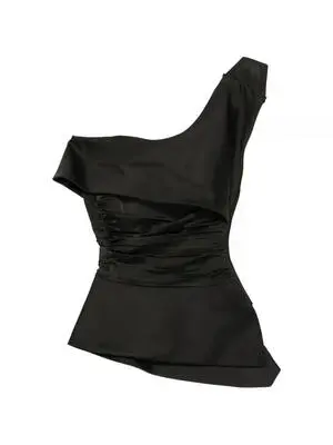 MITILIANE COUTURE One-shoulder Draped Corset Top