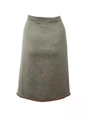 Ralph Lauren Knit Leather-trim Wrap Skirt