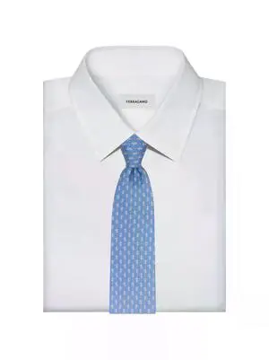 FERRAGAMO Seahorse-print Silk Tie