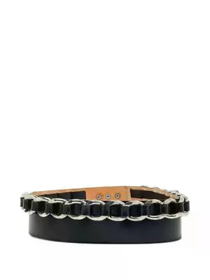 Balmain Chain-embellished Leather Belt