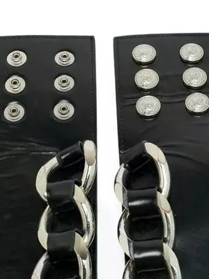 Balmain Chain-embellished Leather Belt