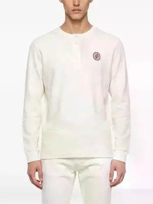 Drole De Monsieur Waffle-knit Logo-embroidered T-shirt