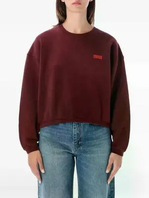 American Vintage Izubird Logo-print Cropped Sweatshirt - Red