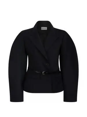 P.a.r.o.s.h Belted Puff-sleeve Jacket - Blue