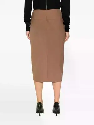 Max Mara Ruffled Buckle-fastening Midi Skirt