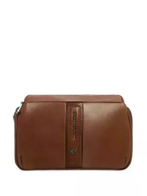 PIQUADRO Logo-plaque Leather Mini Ipad® Laptop Bag - Brown