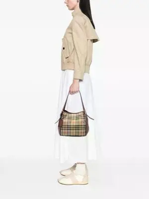 Burberry 2000-2017 Small Haymarket Check Coated Canvas And Calfskin Canterbury Tote Bag - Neutrals
