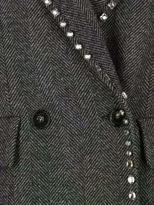 Stella McCartney Crystal-embellished Herringbone Coat - Grey