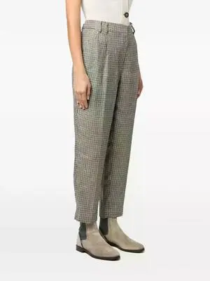 Brunello Cucinelli Houndstooth-pattern Pleated Trousers - Neutrals