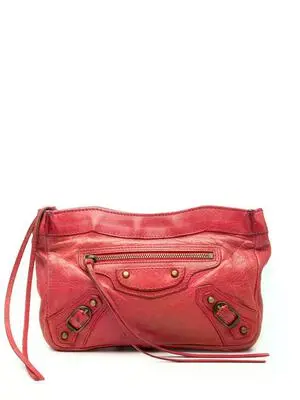BALENCIAGA 2005 Lambskin Motocross Classic Porte Toilette Makeup Pouch