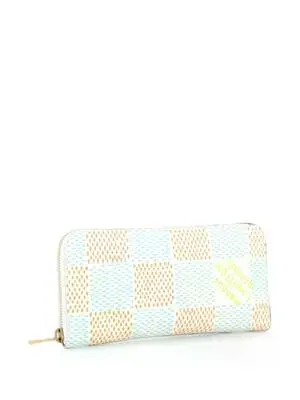 LOUIS VUITTON Zippy Wallet Limited Edition Damier Heritage Canvas Vertical Small Wallets - Blue